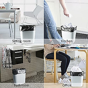 3 Gallon 80 Counts Strong Trash Bags Garbage Bags by Teivio, Bathroom Trash Can Bin Liners, Plastic Bags for home office kitchen, Black