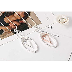 welbijoux Necklaces for Women Heart Pendant Long Sweater Layered Y Statement Lariat Silver Rose Gold Chain Necklace with Gifts Box (Rose Gold)