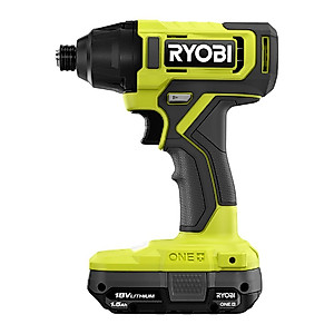 RYOBI ONE+ 18V Cordless 1/4 in. Impact Driver Kit with (2) 1.5 Ah Batteries and Charger (Renewed)