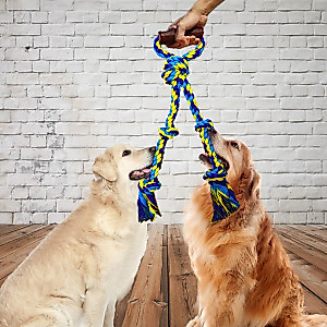 Fejapa Large Dog Rope Toys for Aggressive Chewers Pitbull Tug of War Rope Interactive Heavy Duty Outdoor Medium Large Breed XL Dog Chew Rope Strong Durable Dog Tug Toys Tough Pull Rope with Handle