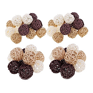 Harilla 50pcs Wicker Rattan Balls Decorative Orbs Vase Fillers, Wicker Balls for Decorating, Wedding Ceremony, Bridal Shower Party, Home Garden Decoration