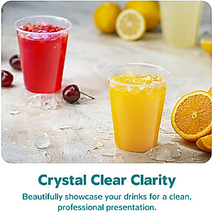 [240 Count - 12 oz.] Clear Disposable Plastic Cups - Cold Party Drinking Cups