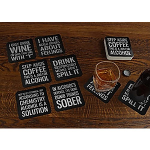Lillian Rose Black & White Set of 36 Drinking Coasters, One Size, Black