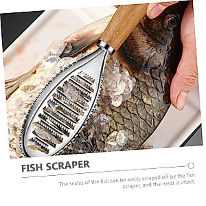 UPKOCH Fish Scaler Fish Scraper Fish Skin Graters Cleaning Fish Peeler Fish Scale Skinner Meat Remover Fish Cleaning Shredder Hand Tools Fish Skin Cleaning Peeler Wood Toothbrush Major