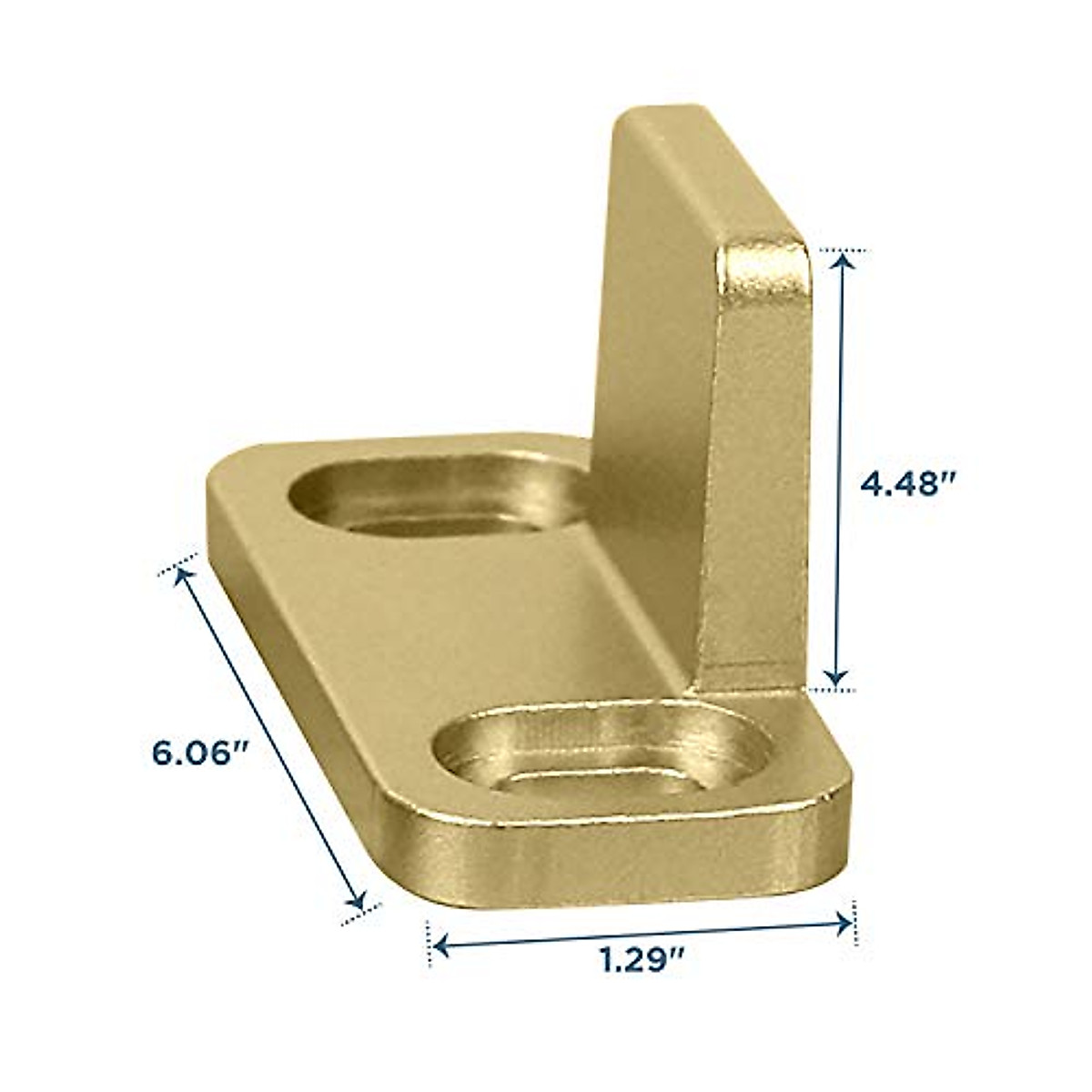 National Hardware N700-113 Interior Sliding Barn Door Hardware Double Floor Guide, 1 3/4 in, Brushed Gold