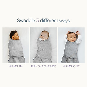 HALO Baby Sleepsack Swaddle Wearable Blanket, 3-Way Adjustable Infant Sleepsack, TOG 1.5, Ideal Temp, Heather Grey/Aqua, Newborn, 0-3 Months, 6-12 Pounds