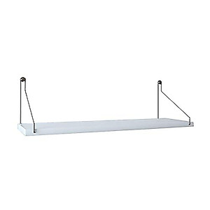 PIBM Stylish Simplicity Shelf Wall Mounted Floating Rack Shelves Metal Bracket Solid Wood Simple Background Wall Smooth Durable Save Space,3 Colors,5 Sizes, White , 30x15x15cm