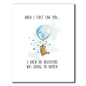 Bigwig Prints Winnie the Pooh Wall Art - Classic Winnie the Pooh Quotes, Nursery Room Decor, Kids Bedroom Decorations, Inspirational Prints for Boys and Girls - Unframed Set of 4 (8x10")