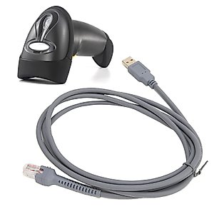 LS2208 Barcode Scanner Cable, USB Scan Cable for LS2208AP LS1203 LS4208 DS6707 DS6708, Plug and Play, Barcode Scanner Data Cable with 2 Meter Cable Length