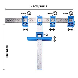CONMCNK Cabinet Hardware Jig, Cabinet Hardware Template Tool-Adjustable Drill Guide for Fast and Accurate Installation of Door and Drawer Front Knobs, Pulls and Handles,Blue