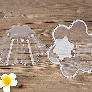 SOUJOY 100 Pack Ice Cream Cup, 8.5Oz Clear Flower Shape Appetizer Bowl, Disposable Plastic Dessert Serving Bowl for Sundae, Chocolate, Appetizers