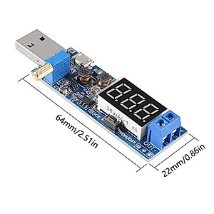 2PCS USB Step UP/Down Power Supply Module, Adjustable DC-DC 5V to 3.5V / 12V Boost Buck Converter Out DC 1.2V-24V