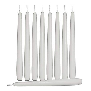 Hyoola Tall Taper Candles - Tapered Candles - White Dripless Candle Sticks - 8 Inch (20cm) - 7 Hour Burn Time (30-Pack)