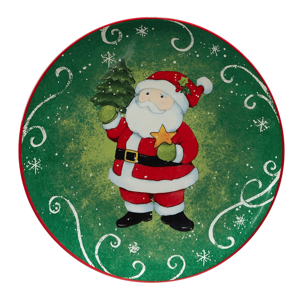 Certified International Holiday Magic Santa 9" Dessert/Salad Plates, Set of 4