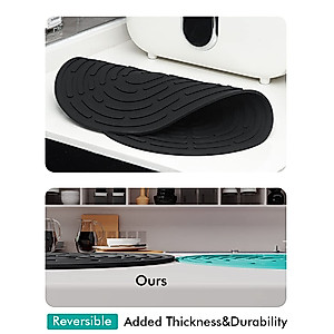 Dish Drying Mat-Silicone Drying Mats for Kitchen Counter-12"x18"Heat Resistant Mat Kitchen Gadgets Accessories-Bar Mat Coffee Mat Drying Pad for Countertop BLACK