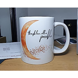 Through Love Mug Crescent City House Of Earth And Blood Sarah J Maas Inspired Mug Bookish Gift, 11oz, 15oz Funny Ceramic Novelty Coffee Mugs, Tea Cup Gift Present For Christmas, Birthday Thanks Givin