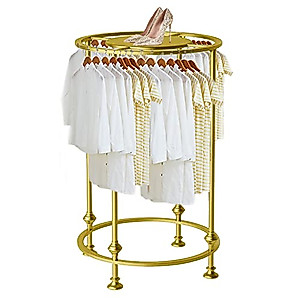 ZOUXIKOU Industrial Pipe Freestanding Round Garment Rack with Topper - Multi-Purpose Hanging Rod for Clothes Display and Storage in Retail Boutiques, Bedrooms, and Commercial Spaces