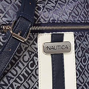 Nautica womens Lakeside Signature Jaquard North South Crossbody Bag Cross Body, Indigo, One Size US