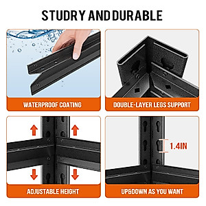 72" H Garage Shelving Unit, Garage Storage Shelves 2500LBS Heavy Duty Shelving, Adjustable 5 Tier Metal Shelving Utility Shelf, Storage Rack for Industrial, Warehouse, Basement (16" D*36" W*72" H)