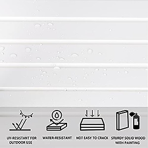 VEIKOUS 2-Person Patio Glider Bench Outdoor Porch Garden Wooden Loveseat Rocking Chair Gliding Double Seat White