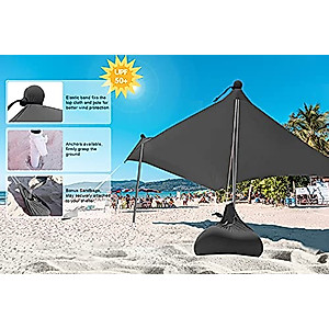 ABCCANOPY Beach Portable Sun Shelter for Beach, Camping Trips (7x7 FT, Gray)