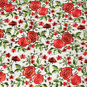 Buchuang DIY Design Fabric, Unique Black Mesh with Red Color Fabric, 71''x59'' is 1 Piece Premium Quality Perfect for Skirt & Dress Fashion, Cloth DIY, and Embroidery Lace Fabric Design(2Yards Black)