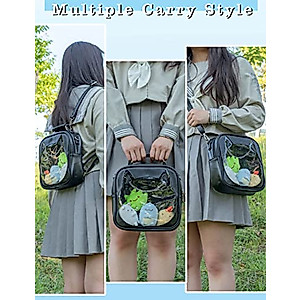 Soutrend Convertible Ita Bag for Anime Cosplay Pin Display Bag Cute Cat Women Purse Crossbody Shoulder Bag Satchel Lolita JK Bag Handbag Backpack Clear Bag with Insert