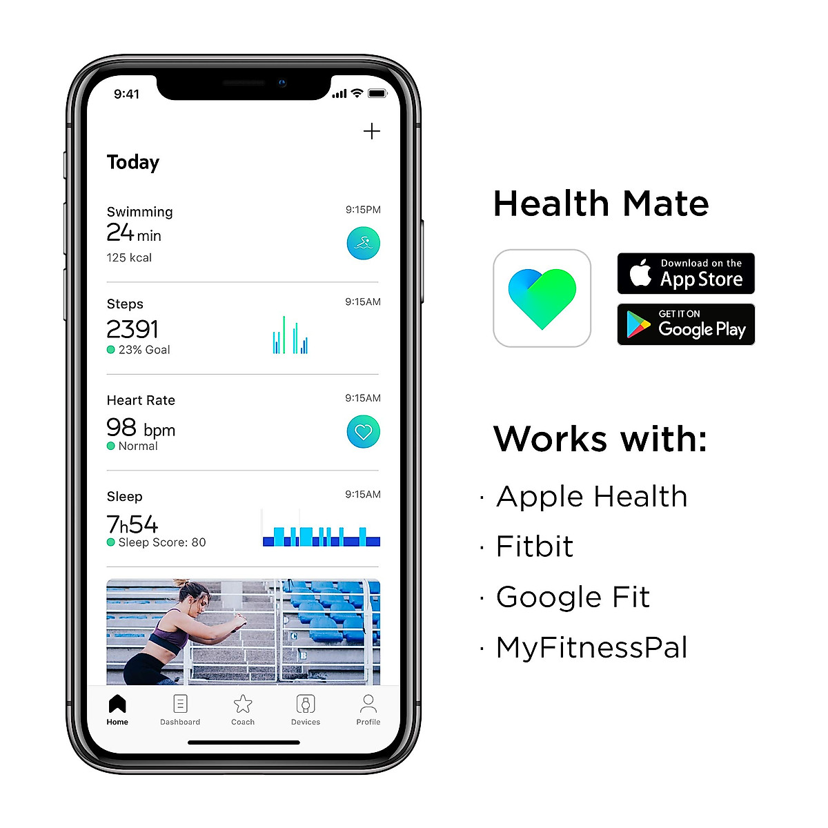 Withings Pulse HR – Water Resistant Health & Fitness Tracker with Heart Rate and Sleep Monitor, Sport & Activity Tracking