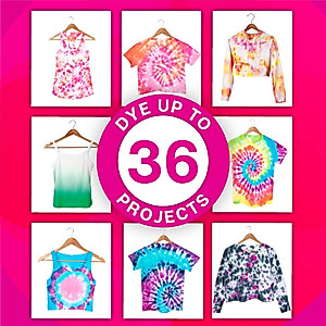 Tulip One-Step Tie-Dye Kit Party Supplies, 18 Bottles Tie Dye, Rainbow, 1 Count (Pack of 1)