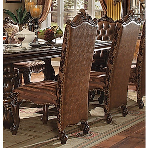 ACME FURNITURE Versailles 2-Tone Light Brown and Cherry Oak Side Chair Set of 2