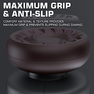 PlayRealm NO Falling Off Thumbstick Extender & Silicone Grip Cover 2 Sets for PS5 & PS4 Controller (Whirlpool Red)