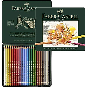 Faber-Castell 24 Piece Polychromous Colored Pencil Set in Metal Tin
