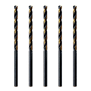MAXTOOL 4.0mm 5pcs Identical Jobber Length Drills HSS M2 Twist Drill Bits Metric Fully Ground Black & Bronze Straight Shank Drills; JBM02H10R040P5