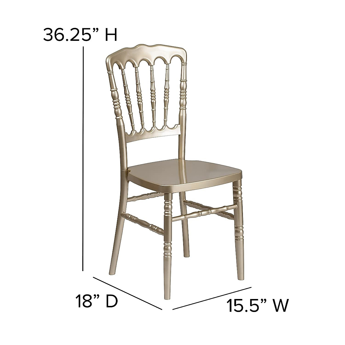 Flash Furniture 2 Pack HERCULES Series Gold Resin Stacking Napoleon Chair