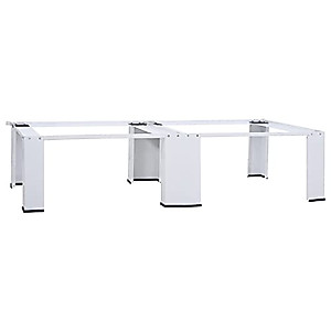Tidyard Double Washing and Drying Machine Pedestal Non Slip Steel Dryer Stand White 54.5 x 27.2 x 12.8 Inches (W x D x H)