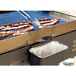 Blackstone 5060 Grill & Griddle Kit 8 Pieces Premium Flat Top Grill Accessories Cleaner Tool Set, Black & 5017 Griddle Rear Grease Cup Liner (Pack of 10) Disposable Foil Bacon Drip Catcher Tray