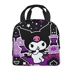 YHDVMYIS Kawaii Lunch Bag Cute Anime Insulated Portable Lunch Box Cartoon Reusable Thermal Bento Lunch Tote Cooler Bags For Women Men Office Work Picnic