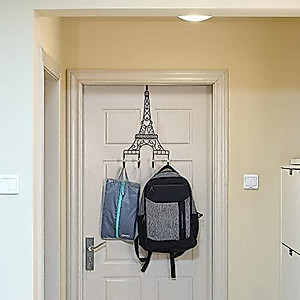 GUSUWOD Set of 2 Long Over The Door Hooks - Paris Themed Eiffel Tower Towel Coat Rack(20.5" x 10.75")…