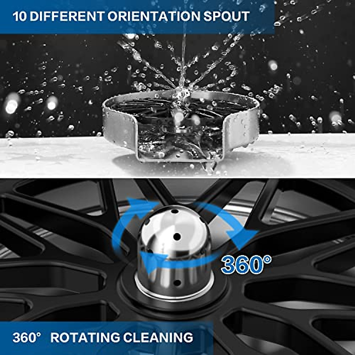 WEWE Glass Rinser, Upgraded 360 Degree Rotating Spout Glass Rinser for Kitchen Sink Stainless Steel Cup Washer for Sink, Faucet Cup Cleaner for Bar Sink Attachment