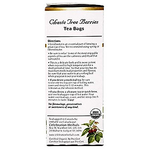 Celebration Herbals Organic Chaste Tree Berries Tea, 24 Bags