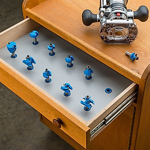 Router Bit Storage Inserts (10 Pack) - Holds 1/4” & 1/2” Shank Router Bits for Horizontal or Vertical Storage – Durable Molded Polyethylene Router Bit Storage Set – Neat, Clean Storage for Router Bits