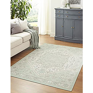 Unique Loom Whitney Collection Traditional Geometric Mint Area Rug (8' 0 x 10' 0)