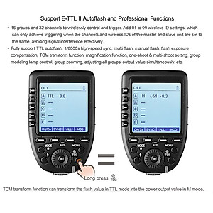 Godox Camera Flash Trigger Xpro-C for Canon Wireless Remote 2.4GHz 1/8000s HSS TTL-Convert-Manual Large Screen Design Customizable Functions