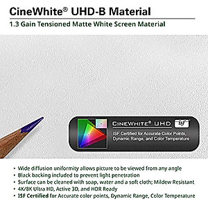 Elite Screens Sable Frame B2 120-INCH Projector Screen Diagonal 16:9 Diag Active 3D 4K 8K Ultra HD Ready Fixed Frame Home Movie Theater Black Projection Screen with Kit, SB120WH2, CineWhite UHD-B