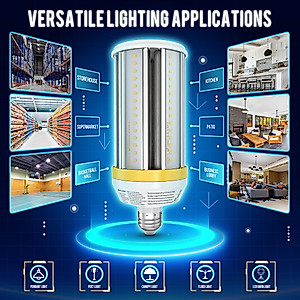 Snyloe 38W LED Corn Light Bulb, 5000LM 5000K Daylight, E26/E39 Base, Super Bright, Equivalent to 500W HPS, Suitable for Outdoor, Indoor, Garage, Factory, Yard, YT-5002