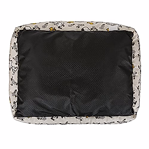 Peanuts for Pets Snoopy & Woodstock Cuddler Dog Bed in Beige | Elevated Dog Bed With Raised Rim | Plush and Comfortable Machine Washable Dog Bed for All Dogs, 24" x 19" x 8"