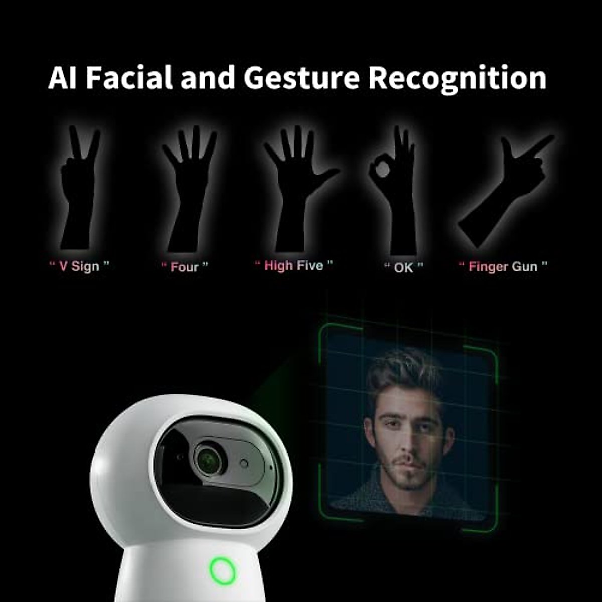 Aqara 2K Security Indoor Camera Hub G3 Plus Smart Light Switch (No Neutral, Single Rocker), AI Facial and Gesture Recognition, Infrared Remote Control, 360° Viewing Angle via Pan and Tilt