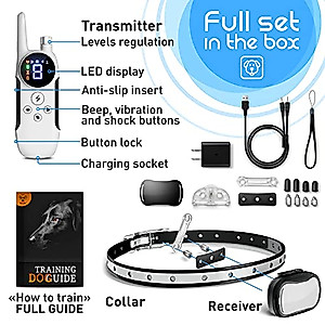 Extra Small Size Dog Training Collar with Remote for Small Dogs 5-15lbs and Puppies with Shock - Waterproof & 1000 Ft Range