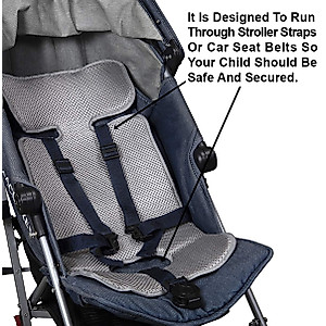 Lebogner 3D Air Mesh Cool Baby Seat Liner for Strollers, Car Seats, Jogger, Bouncer and More, Thick Cushion Seat Pad Protector, Supports Newborns, Infants, and Toddlers, Installs Quick and Easy, Grey