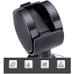 Rubber Swivel Castor Wheel,2inch Furniture Caster,Double Castor with Brake Lock,Universal 360 Degree Rotating,with U-Brack(25mm/1in)